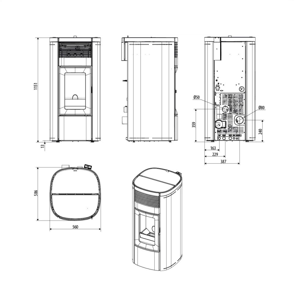 Hydro Pelletöfen MCZ 17,7 kW Musa Hydro Matic 18 R 7121039 6921029